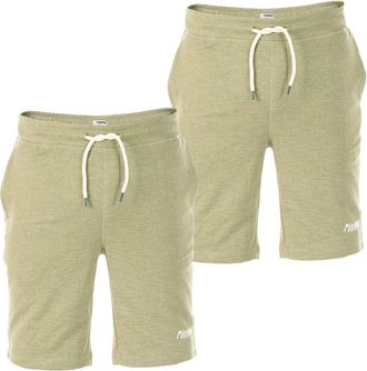 Riverso Kurze Hosen Herren Sport mit Taschen Regular Fit RIVMike 2er Pack Set Sweat Short Bermuda Sweatshorts Sommer Hose, Größe:3XL, Farbe:Vintage Olive Mela