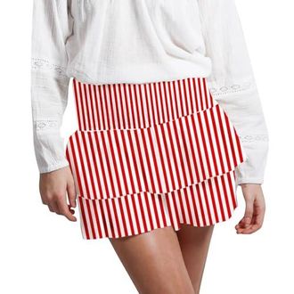 Generic Jupe Jean Blanche Jupes Taille Maille Asymétrique Wax Bouffante Chair Matelassée Jupette Africaine Taffetas Corset Ethnique Bretelle Clair Cloche Mari