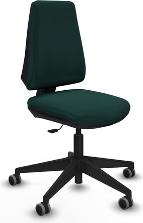 Piqueras y Crespo Elche B&uuml;rostuhl, gr&uuml;n, ohne Armlehnen, ausgestattet mit Permanentkontakt und Schneideschaum, 65 mm Rollen, Parkett, Flaschengr&uuml;n