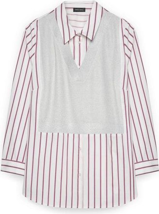 Fiorella Rubino Femme, Blouses et Chemises, Rouge, Taille: 44 FR Chemise Bimat&eacute;riau avec Gilet Superpos&eacute;