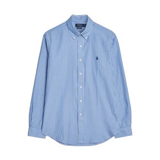 Polo Ralph Lauren Gestreiftes Baumwollhemd mit Logo - - Shirts - Herren - Blau - XL