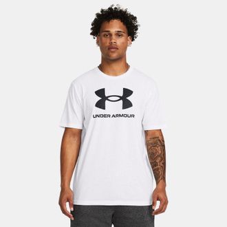Under Armour Logo Kurzarm-Oberteil für Herren Weiß / Schwarz XXL