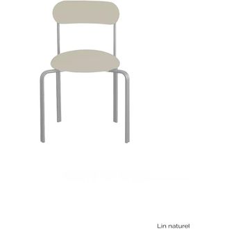Gabrielle Paris Chaise en lin et acier chrom&eacute; Violette Gabrielle Paris
