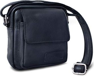 Royalz Austin Sac dépaule Petit pour Hommes en Cuir Véritable - Petite Sacoche Homme Bandouliere Cuir Vintage Messager Besace, Couleur:Noir