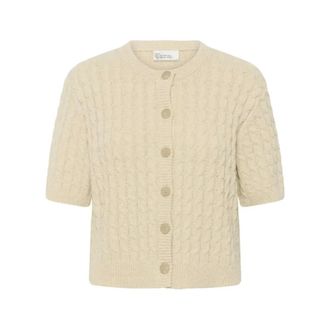 MY ESSENTIAL WARDROBE Cropped Knit Cardigan - Femme - Pulls - Jaune - Taille: 42 FR