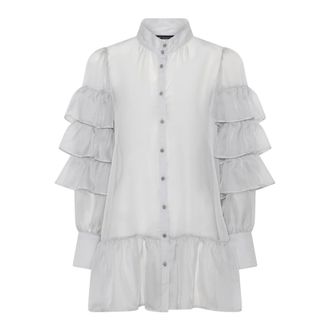 Bruuns Bazaar Femme, Blouses et Chemises, Gris, Taille: 38 FR CoakumBBViri chemise longue