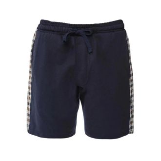 Aquascutum Karierte Sweatshorts Dunkelblau - - Shorts - Herren - Blau - L