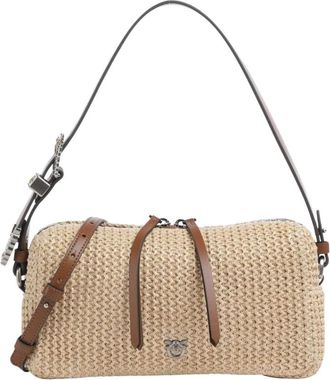 Pinko Pinko, Femme, Sacs, Beige, Taille: ONE Size Bauletto Trittico Rafia + Vite