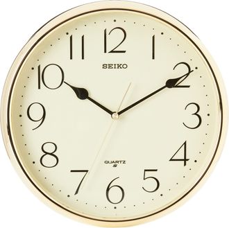 Seiko Quarz-Wanduhr mit arabischen Ziffern, Gold, 30 x 5 x 29.5 cm, Modern