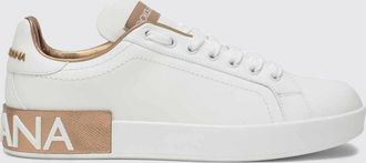 Dolce & Gabbana Portofino Sneaker aus Kalbsleder mit Logo und goldenen Details