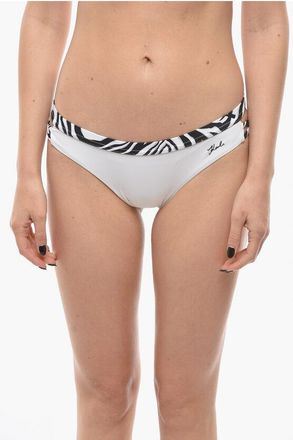 Karl Lagerfeld Bikini Bottom with Animal Patterned Edges and Cut-Out Detail size Xs