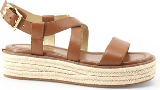 Michael Kors Femme, Chaussures, Brun, Taille: 38 1/2 EU Lynn Sandale Espadrille &agrave; Plateforme en Cuir