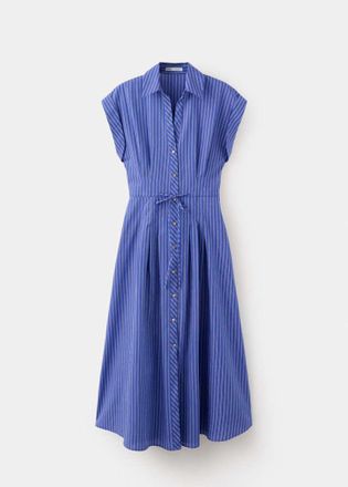 Mango Robe chemisier &agrave; rayures bleu - Femme - XS - MANGO