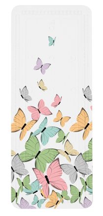 Kleine Wolke Wanneneinlage Butterflies, PVC Schaum, Mehrfarbig, 36 x 92 x 0,3 cm
