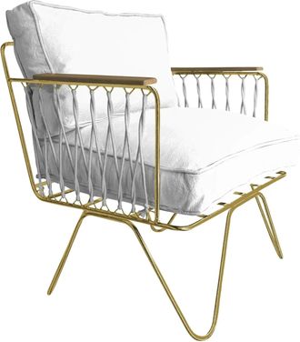 Honor&eacute; Fauteuil Croisette dor&eacute; mat epoxy, coton Honor&eacute;
