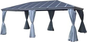 Hesperide Hesperide - Pergola autoportante Belize graphite 3,6 x 6m en aluminium et polycarbonate - Hespéride