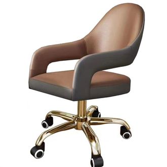 Generic Hochlehner-Schreibtischstuhl,Lederb&uuml;rostuhl,Schreibtischstuhl im Mid-Century-Stil Rollen ergonomischen Armlehnen,Verstellbarer,drehbarer,rollender Arb