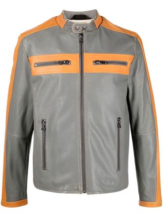 Diesel veste zipp&eacute;e &agrave; design &agrave; empi&egrave;cements - Gris