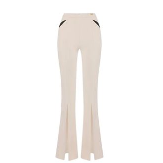 Elisabetta Franchi Leichte Krepphose - - Trousers - Damen - Beige - XS