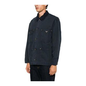 Emporio Armani Chore Jacket mit Cordkragen - - Jackets - Herren - Blau - XL