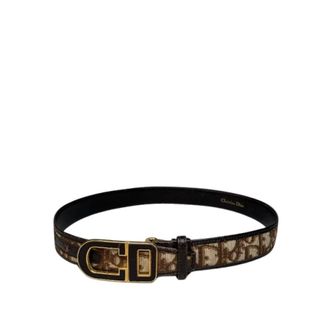 Dior Ceinture Vintage Monogram Jacquard Pre-owned - Femme - Pre-owned - Beige - Taille: ONE Size