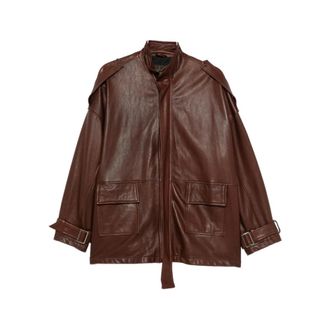 Giorgio Brato Femme, Vestes, Brun, Taille: 38 FR Leather Vestes