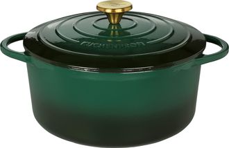 Küchenprofi Küchenprofi Bratentopf Provence mit Deckel aus Gusseisen in der Farbe Racing Green Fassungsvermögen 5,3L, Maße: 26cm x 12cm, 04 0100 11 26
