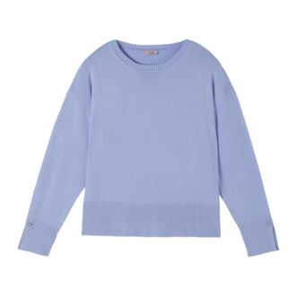 Oltre Femme, Pulls, Bleu, Taille: 42 FR Pull en maille viscose avec boutons bijoux