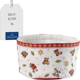 Villeroy & Boch Toys Delight Gobelin Brotkorb, Brottasche aus Baumwolle und Polyester, Maschinenw&auml;sche bis 40&deg; C geeignet, rot/bunt, 15 x 23 cm