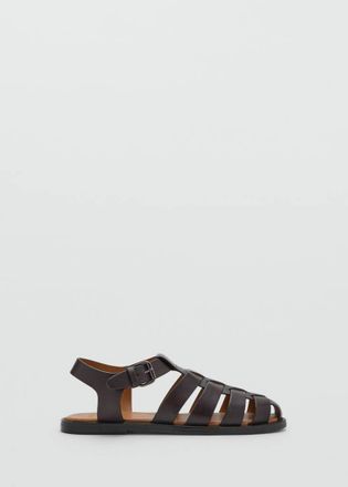 Mango Sandales M&eacute;duse 100 % cuir marron - Homme - 39 - MANGO MAN