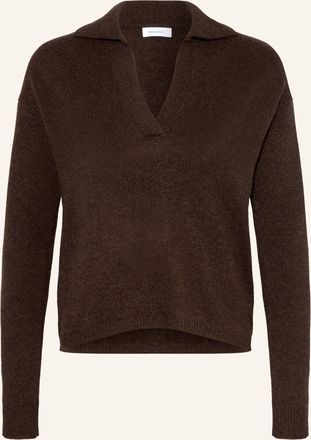 Darling Harbour Darling Harbour Strick-Poloshirt Aus Cashmere braun