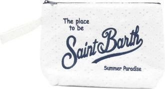 MC2 Saint Barth Femme, Sacs, Blanc, Taille: ONE Size Aline Pochette Broderie Florale