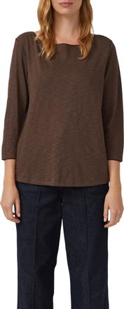 s.Oliver T-Shirt mit Flammgarnstruktur und Rollkante