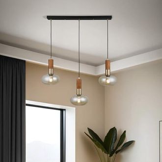 Opviq Antique Lacquer Chandelier, Metal Body, Adjustable Height 35-176 cm, &Oslash;19 Glass Cap, 3 x E27 Max 40W, Elegant Lighting for Home Decor, IP20 Rated