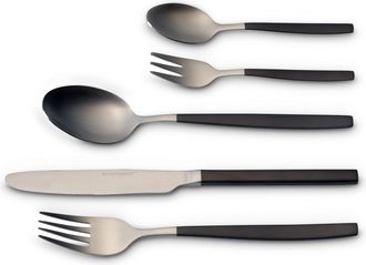 Echtwerk Echtwerk EW-BS-3315E Tafelbesteck Positano Due-Silver/Black Edition, 30-teilig, f&uuml;r 6 Personen, Messer aus Klingenstahl, Inkl. Pr&auml;sentschachtel, Stain