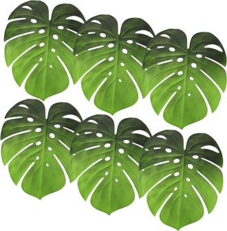 SOLUSTRE 6 Stück Eva Monstera Blattform Tischsets rutschfest Hitzebeständig Platzsets für Party und Alltag Grün Schützend und Dekorativ für Teller Tassen Schal