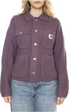 Carhartt Work in Progress Femme, Pulls, Violet, Taille: 40 FR W Michigan Sweater Cardigan