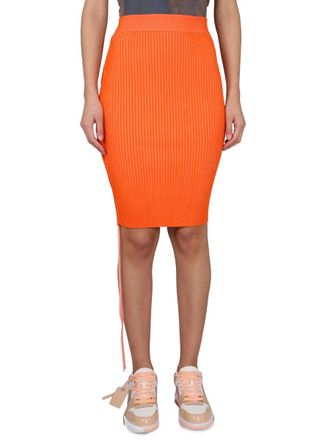 Off-white Cut-Out Design Skirt - Orange
