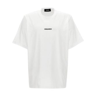 Dsquared2 Slouch Fit Logo T-Shirt - - Tops - Herren - Wei&szlig; - L