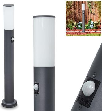 HOFSTEIN Wegeleuchte Caserta, Au&szlig;enwegeleuchte mit Bewegungsmelder aus Metall/Kunststoff in Anthrazit/Wei&szlig;, moderne Au&szlig;enleuchte f&uuml;r Garten, Au&szlig;enbereich, Hof,