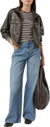 Comma Langarmshirt geringelt, mit Glitzer-F&auml;den