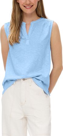 s.Oliver &Auml;rmelloses Shirt mit Tunika-Ausschnitt und Garment Dye