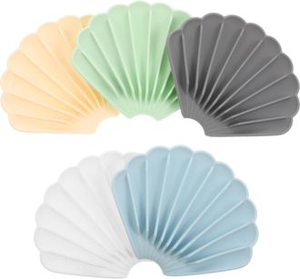 Angoily Silikon Seifenhalter 5 St&uuml;ck Selbstentleernde Seifenablage rutschfest f&uuml;r Bad K&uuml;che Wc in Wei&szlig; Grau Creme Blau und Gr&uuml;n