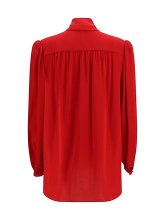 Valentino Womens Blouse Silk Georgette Red Shirt