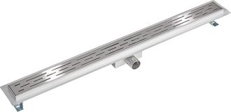 TecTake Edelstahl Duschrinne, Abfluss Dusche, Bodenablauf Dusche, begehbare Dusche, Ablaufrinne, Duschablauf, Duschabfluss Rinne mit Siphon, Sieb und Geruchss