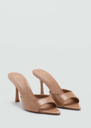 Mango Spitze Sandale mit Absatz nude - Damen - 35 - MANGO