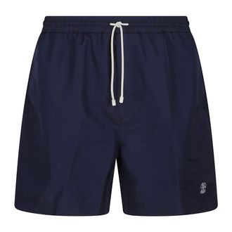 Brunello Cucinelli Homme, Maillots de bain, Bleu, Taille: M Maillot de bain bleu avec poches am&eacute;ricaines