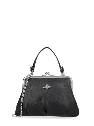 Vivienne Westwood Womens Bag Granny Frame Black Polyurethane Handbags Hand