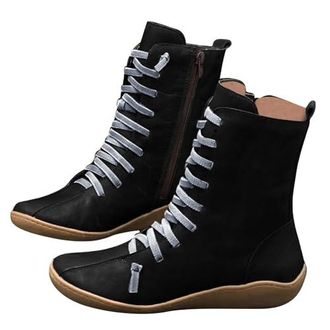 Generic Bottines courtes Chelsea imperm&eacute;ables &agrave; talon carr&eacute; bas pour femme - Antid&eacute;rapantes - Fermeture &eacute;clair lat&eacute;rale - Soutien de la vo&ucirc;te plantaire - Bott