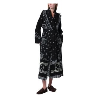 Alanui Bandana Jacquard Mantel - - Knitwear - Damen - Schwarzk - S